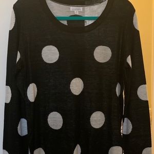 Charming Charlie | Sweaters | Charming Charlie Blackwhite Polka Dot ...